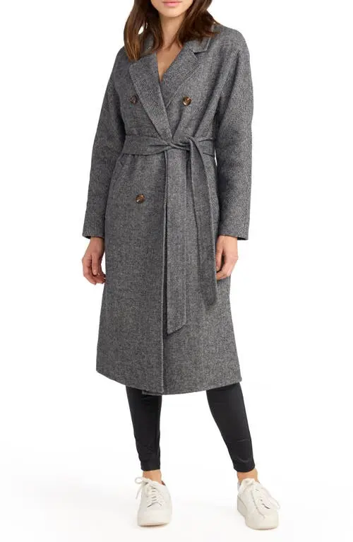 BELLE & BLOOM Standing Still Belted Wool Blend Coat