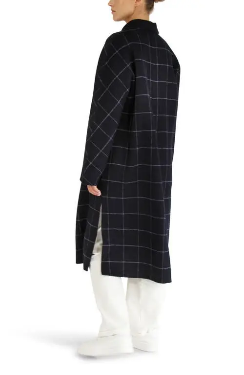 BELLE & BLOOM Windowpane Plaid Wool Blend Coat