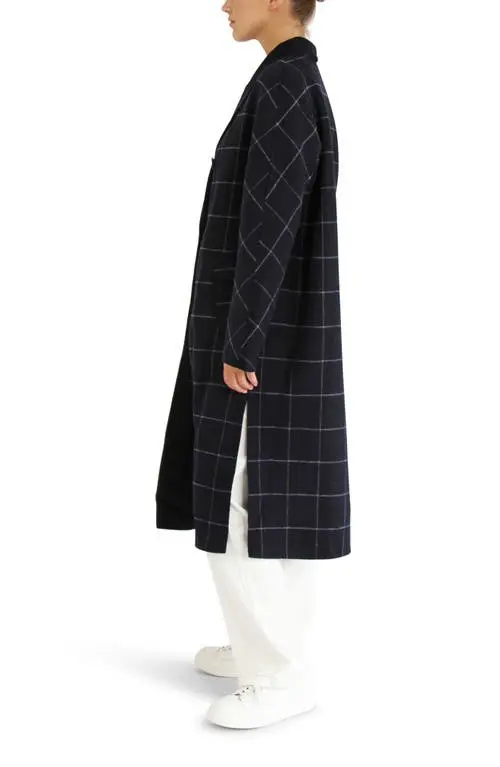 BELLE & BLOOM Windowpane Plaid Wool Blend Coat