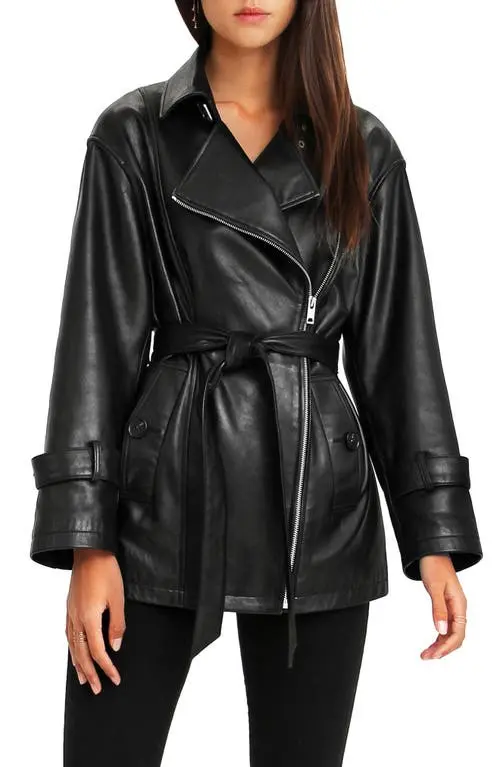 BELLE & BLOOM Bff Belted Leather Jacket