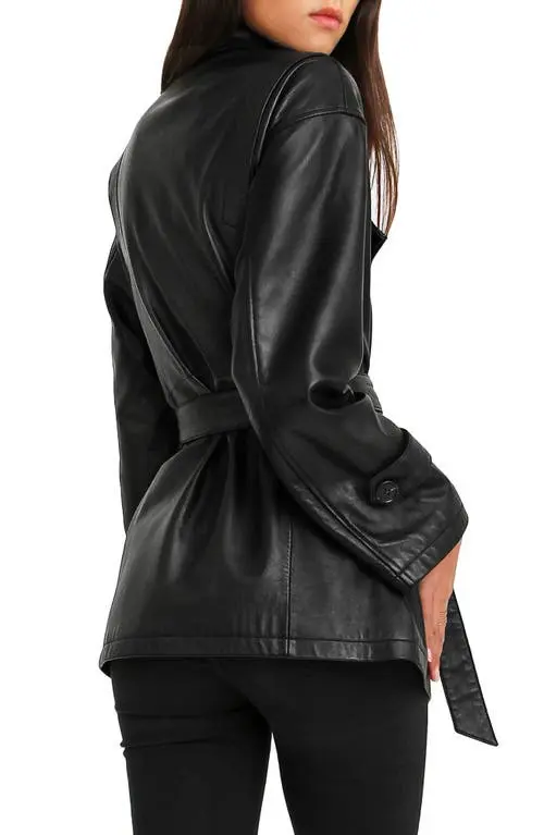 BELLE & BLOOM Bff Belted Leather Jacket