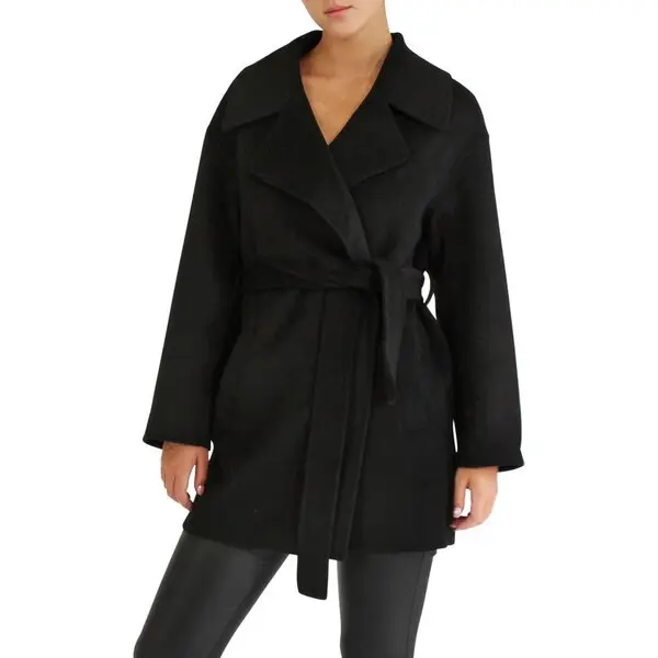 BELLE & BLOOM Eternal Flame Tie Waist Wool Blend Coat