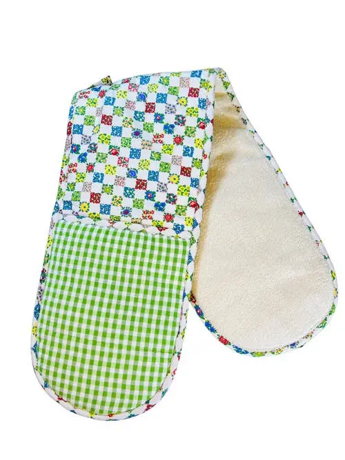 MODERN PRAIRIE Rebecca Double Oven Mitt - Green