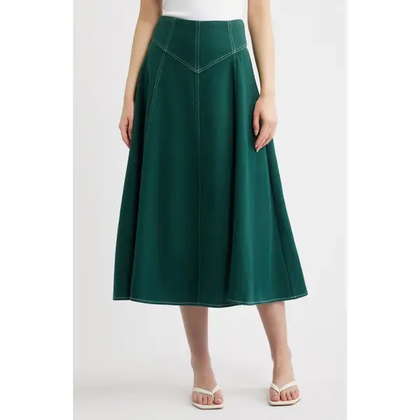 CLEOBELLA Diana Cotton Twill Midi Skirt