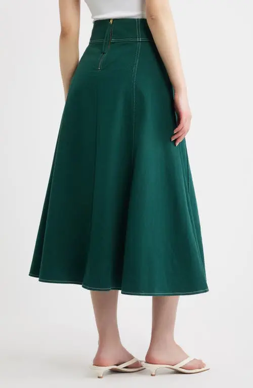 CLEOBELLA Diana Cotton Twill Midi Skirt