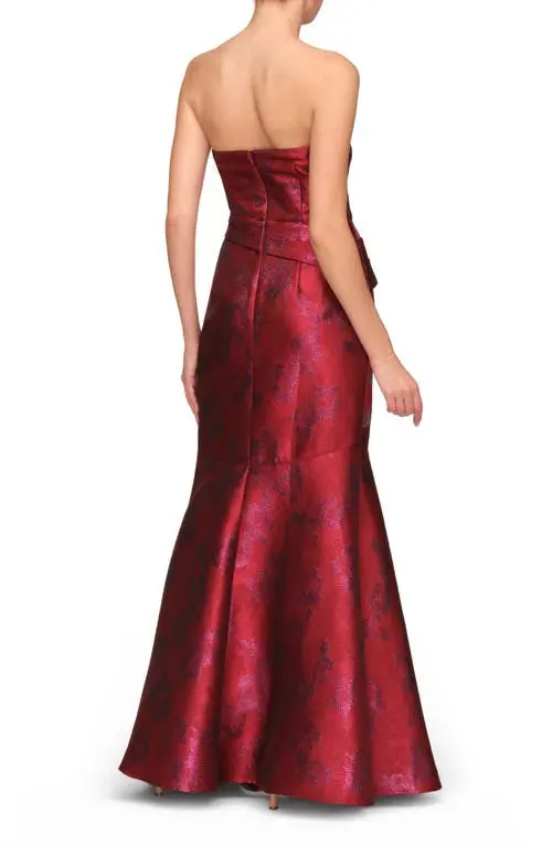 Js Collections Sylvie Metallic Strapless Satin Gown