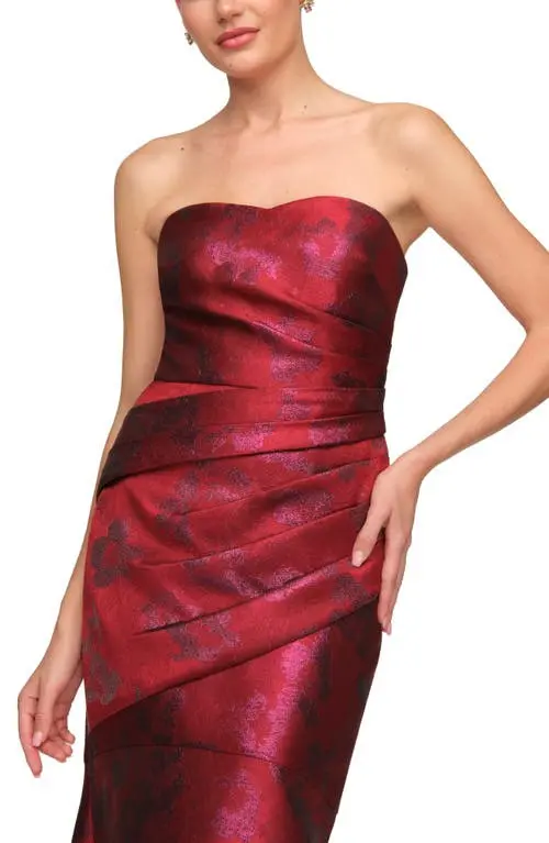 Js Collections Sylvie Metallic Strapless Satin Gown