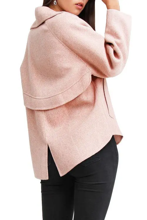 BELLE & BLOOM I'm Yours Double Breasted Wool Blend Coat