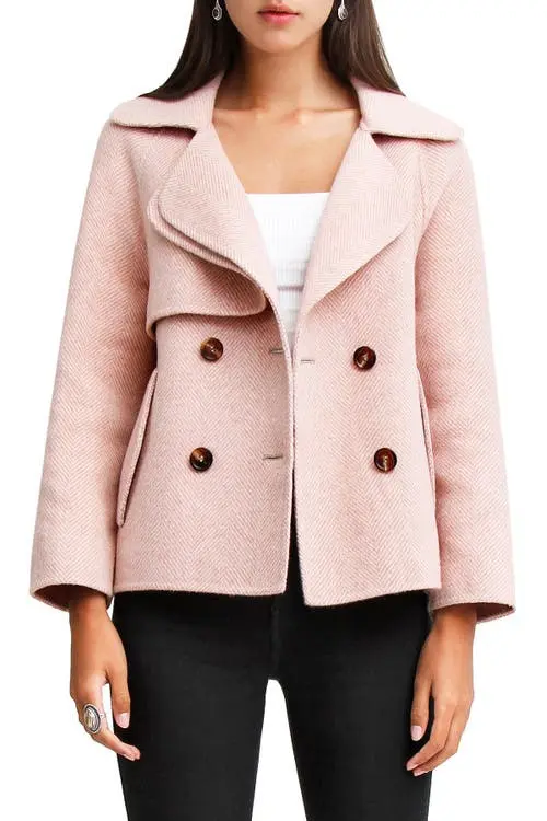 BELLE & BLOOM I'm Yours Double Breasted Wool Blend Coat
