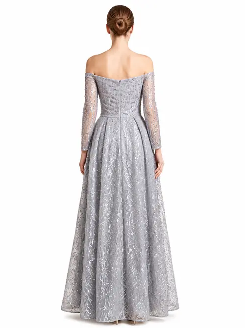 LARA NEW YORK Off Shoulder Overskirt Gown