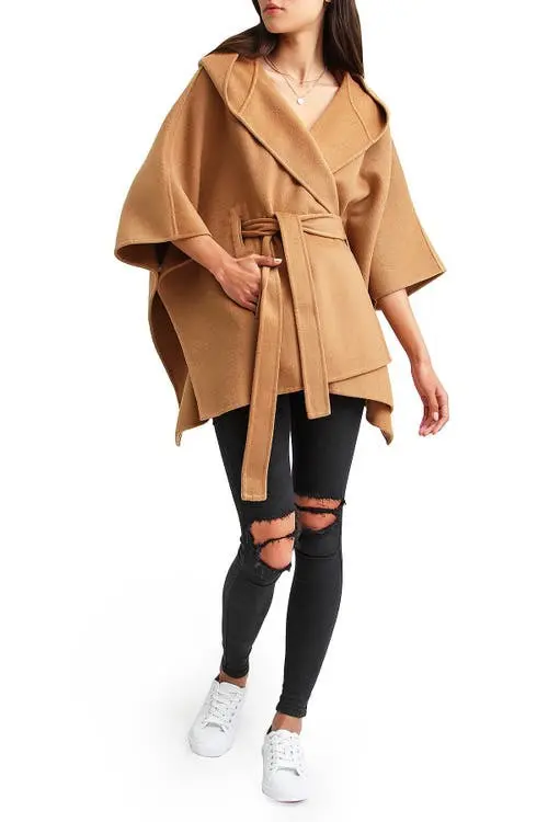 BELLE & BLOOM Jackson Landing Wool Blend Cape Coat