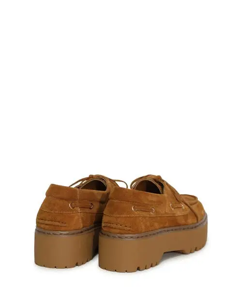 BELLE & BLOOM Suede Platform Boat Shoes