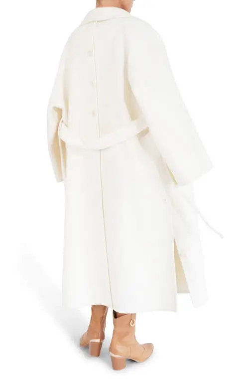 BELLE & BLOOM Wide Awake Split Hem Wool Blend Coat - Cream