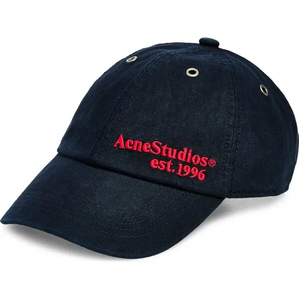Acne Studios Waxed Canvas Baseball Cap - Evening Blue