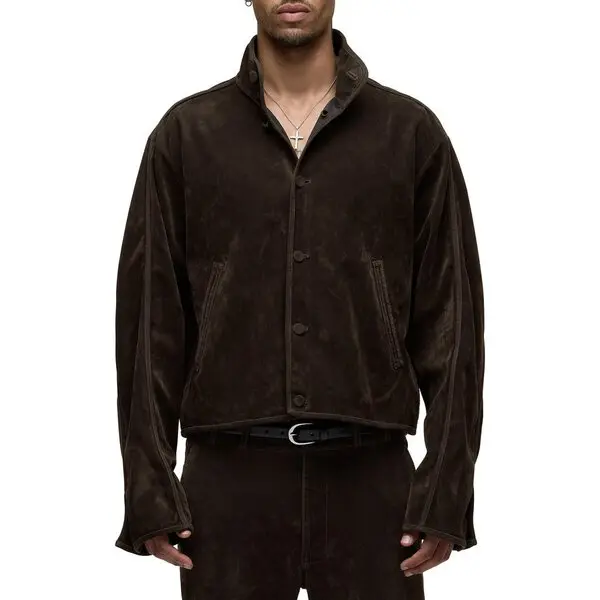 Hudson Jeans Faux Suede Stand Collar Jacket