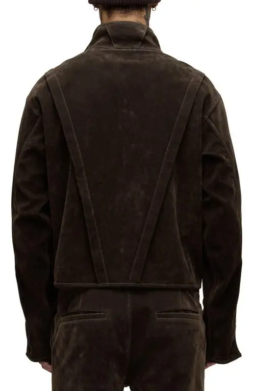 Hudson Jeans Faux Suede Stand Collar Jacket