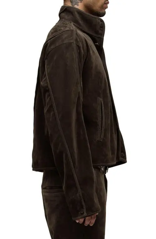 Hudson Jeans Faux Suede Stand Collar Jacket
