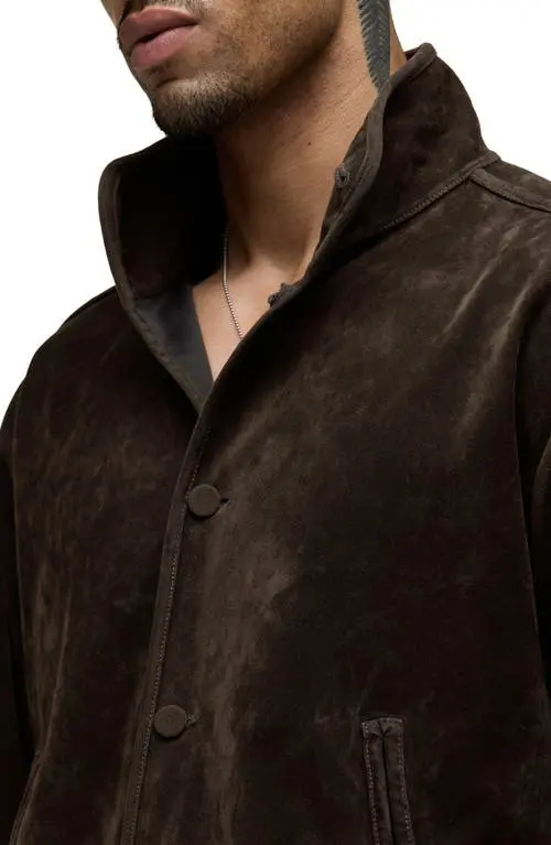 Hudson Jeans Faux Suede Stand Collar Jacket