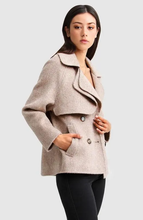 BELLE & BLOOM Double-breasted Wool Blend Peacoat - Beige