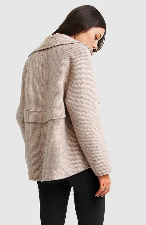 BELLE & BLOOM Double-breasted Wool Blend Peacoat - Beige