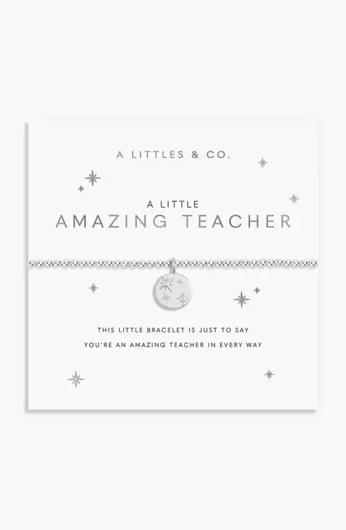A LITTLES & CO A Little 'amazing Teacher' Bracelet - Silver Plated