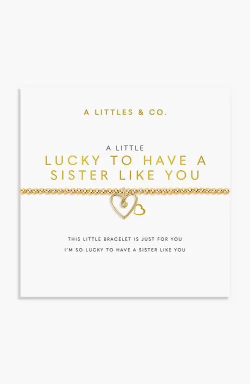 A LITTLES & CO A Little 'lucky To Have A Sister Like You' Bracelet - Gold Plated