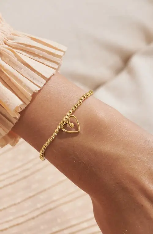 A LITTLES & CO A Little "lucky To Have A Sister Like You" Gold-tone Heart Charm Bracelet - Gold Plated