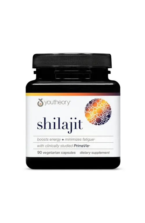 YOUTHEORY Shilajit Advanced Antioxidant Energy Support Supplement Capsules 90 Vegetarian Capsules - None