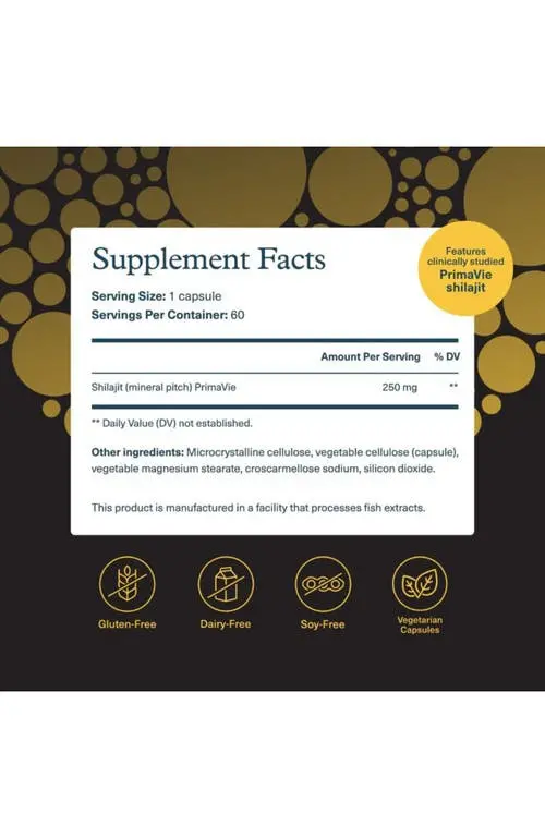 YOUTHEORY Shilajit 250 Mg Pure Himalayan Energy Supplement Capsules 60 Veg Capsules