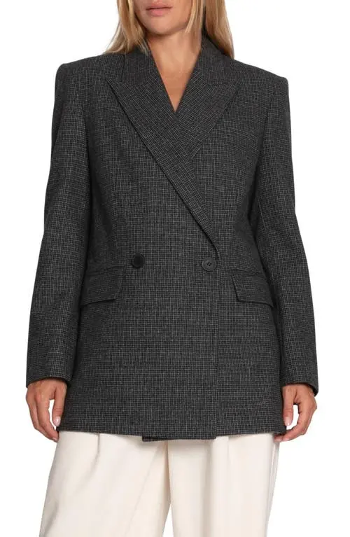 BELLE & BLOOM Double Breasted Plaid Blazer