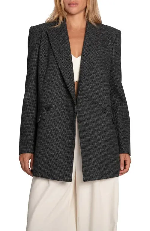BELLE & BLOOM Double Breasted Plaid Blazer