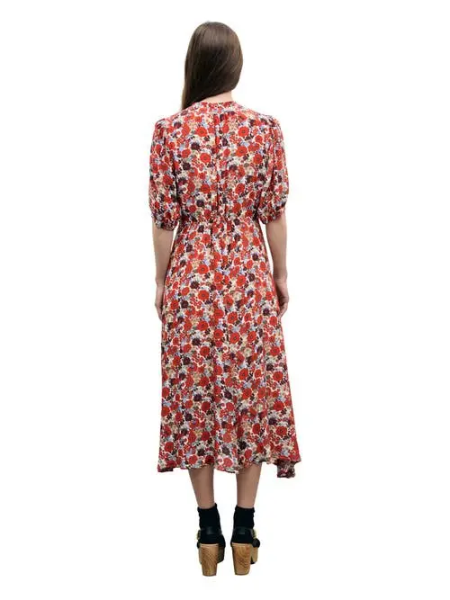 Gerard Darel Coco Tie Neck Midi Dress
