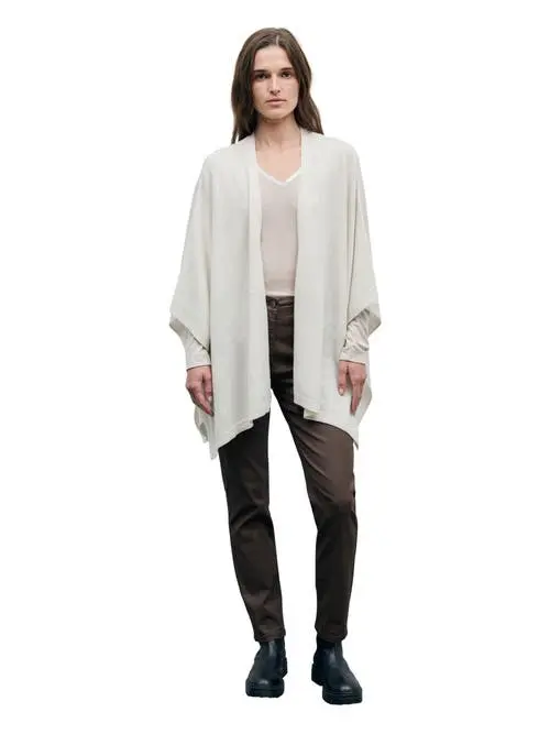 Gerard Darel Long Sleeve Draped Cashmere Poncho