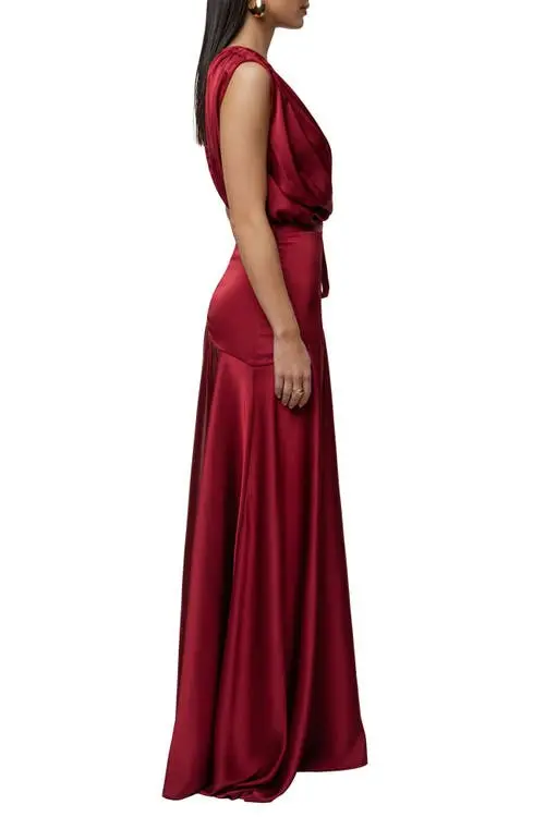 JLUXLABEL Amalia Satin Maxi Dress - Red