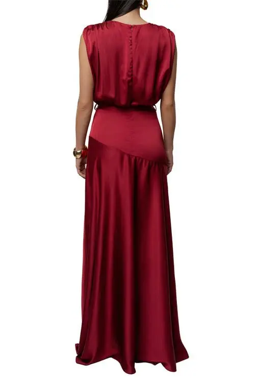 JLUXLABEL Amalia Satin Maxi Dress - Red