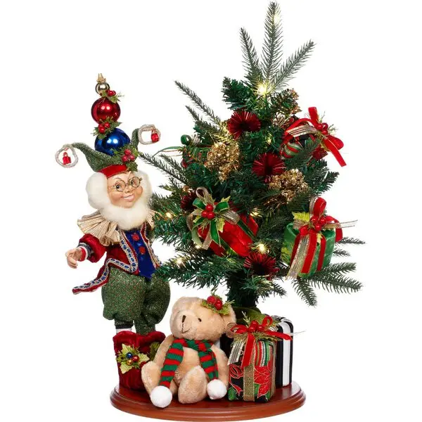 MARK ROBERTS Decorating Tree Elf Scene With Lights