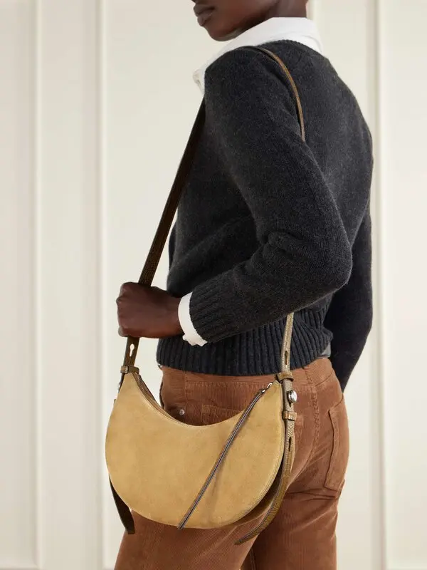 Tory Burch Romy Leather-trimmed Suede Shoulder Bag