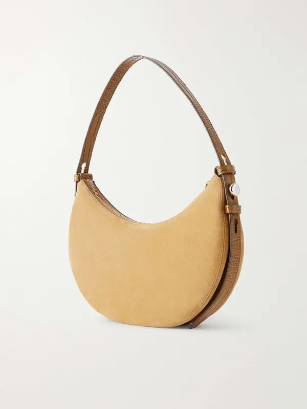 Tory Burch Romy Leather-trimmed Suede Shoulder Bag