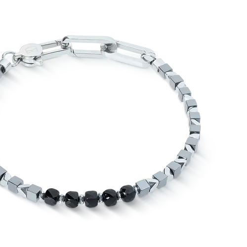 COEUR DE LION Pulse Line Bracelet With Black Spinel And Stainless Steel