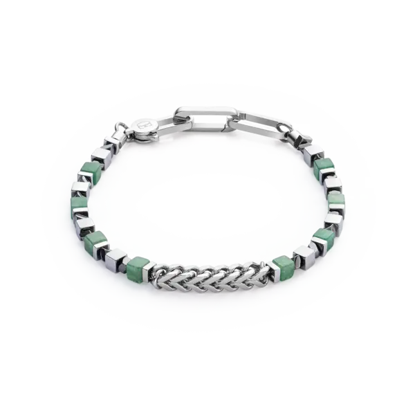 COEUR DE LION Precious Cubes & Chain Bracelet - Silver