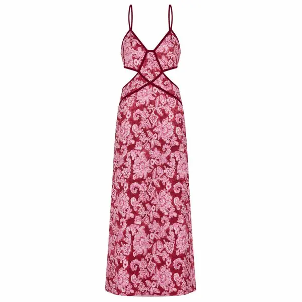 Mind Traveler Ona Dress Floral Print Maxi With Cut-out Detail