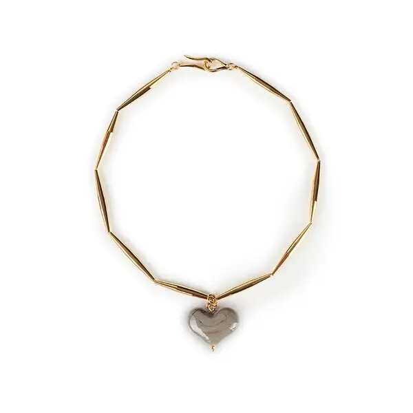 Tohum Design Grey / Gold Cuore Necklace – Grey - Grey/gold