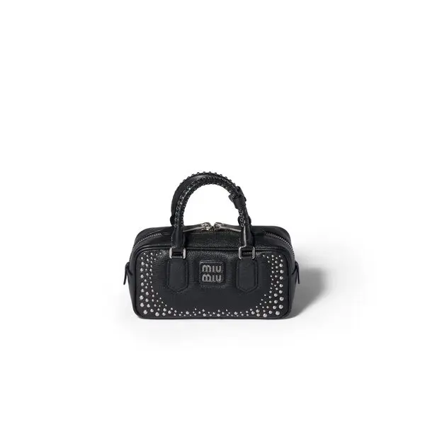 Miu Miu Arcadie Studded Leather Bag - Black