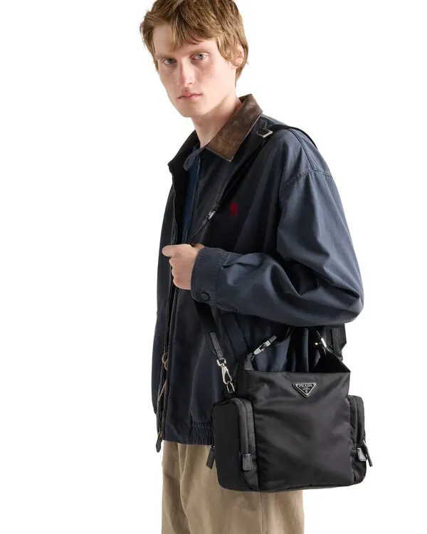 Prada Re-nylon And Saffiano Leather Shoulder Bag