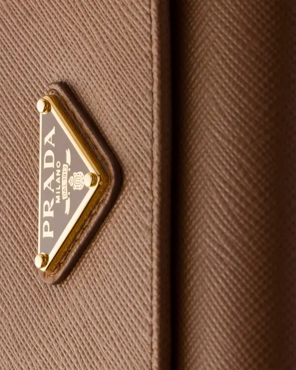 Prada Saffiano Leather Wallet With Shoulder Strap