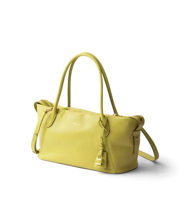 Prada Ouvert Large Leather Tote Bag