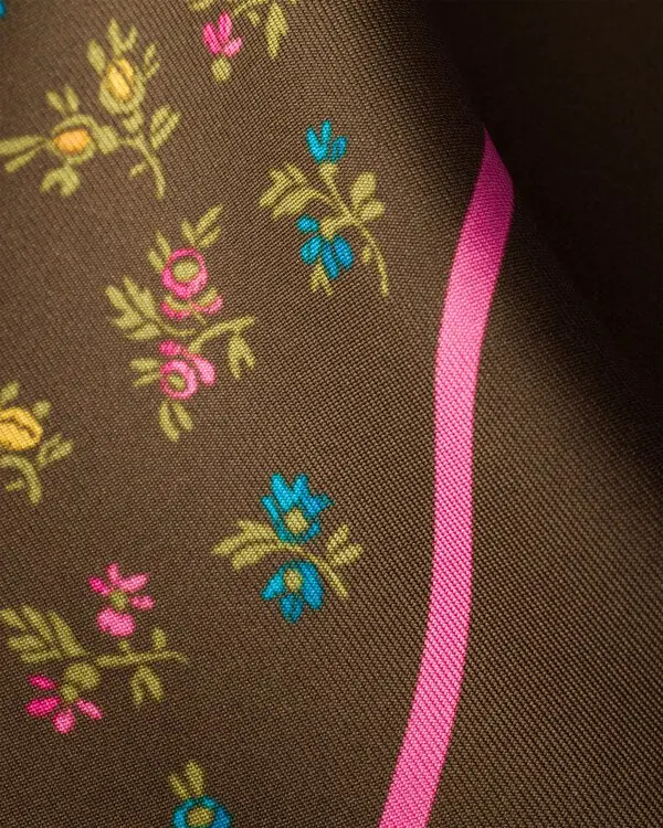Prada Printed Twill Scarf 90 - Brown
