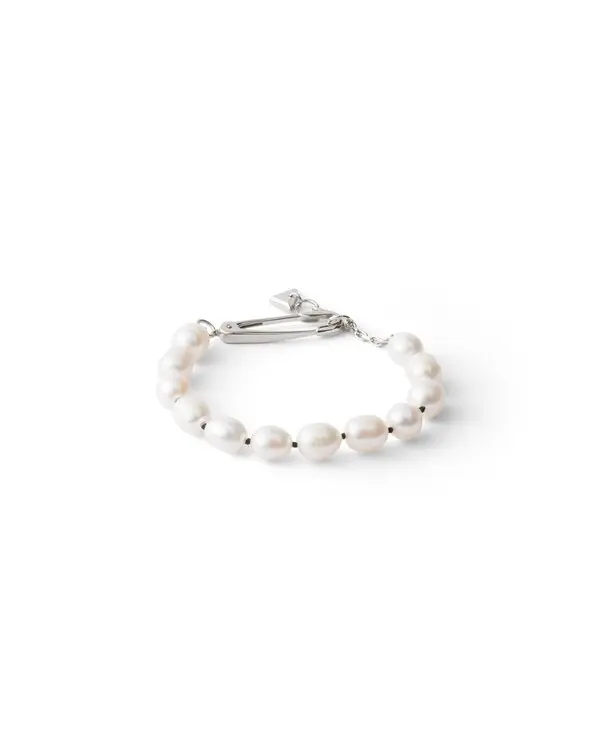 Prada Metal Bracelet With Pearls