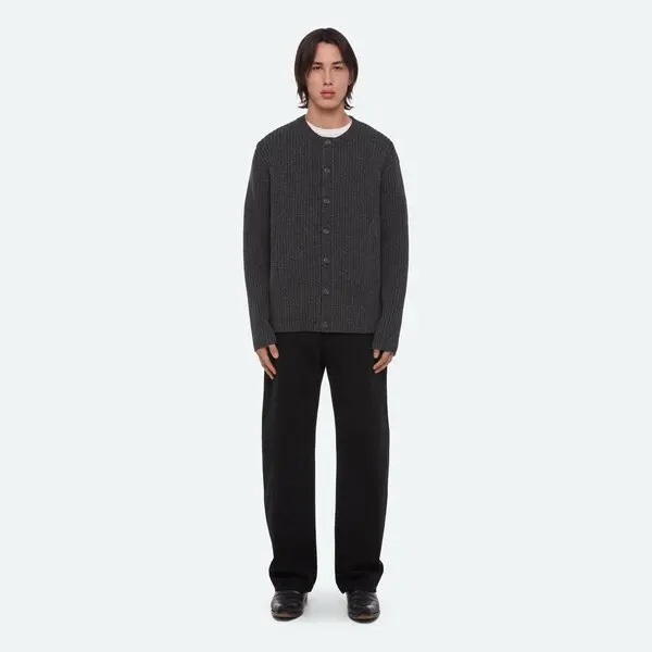 Helmut Lang Rib Crew Cardigan - Graphite