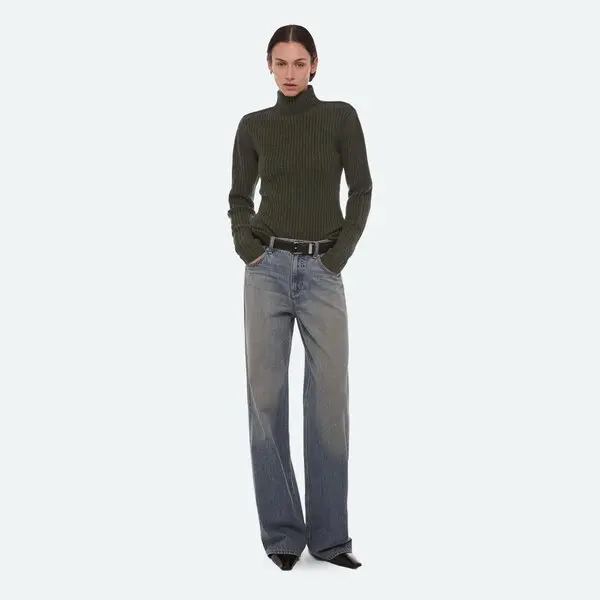 Helmut Lang Wool Mock-neck Sweater - Thyme